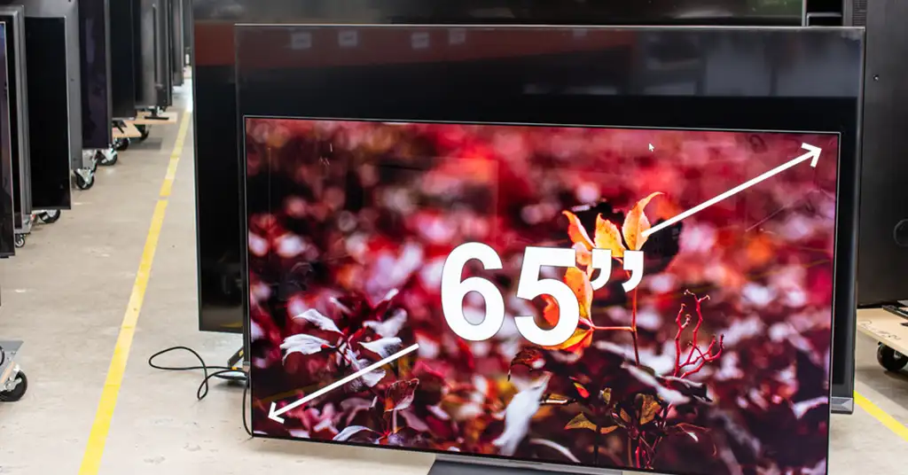 Saiz TV 65 Inch Standard, Lebar dan Tinggi