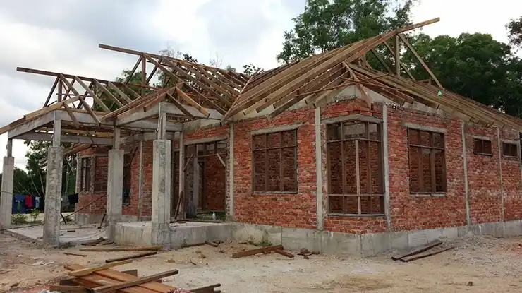 Saiz Kayu untuk Kerangka Bumbung Mengikut Komponen